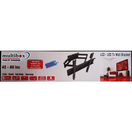 Multibox MBH-42 LCD/ LED TV HAREKETLİ ASKI APARATI - 0.00 TL + KDV